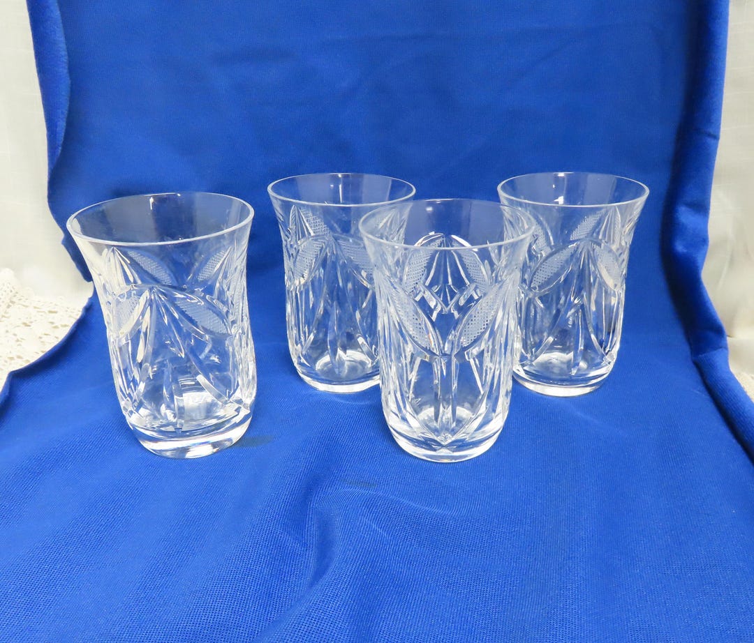 SALE Vintage Set of 4 Waterford Crystal 452-173 Flat Tumblers Hand Cut ...