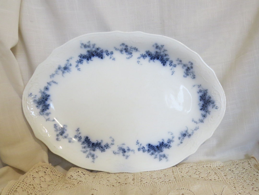SALE Antique Flow Blue Platter Alfred Meakin Erina Semiporcelain ...