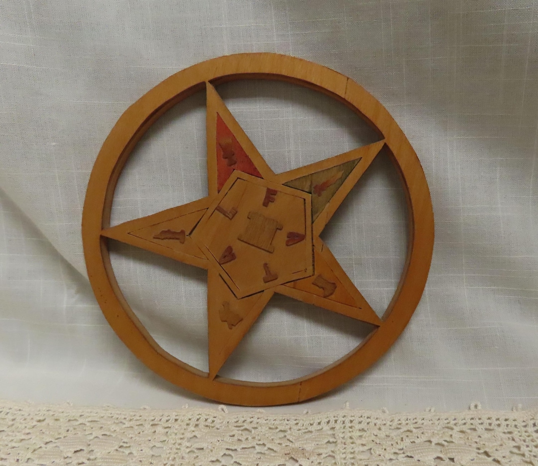 Marlow Woodcuts Eastern Star Wall Hanging Artist Made Handcrafted ...