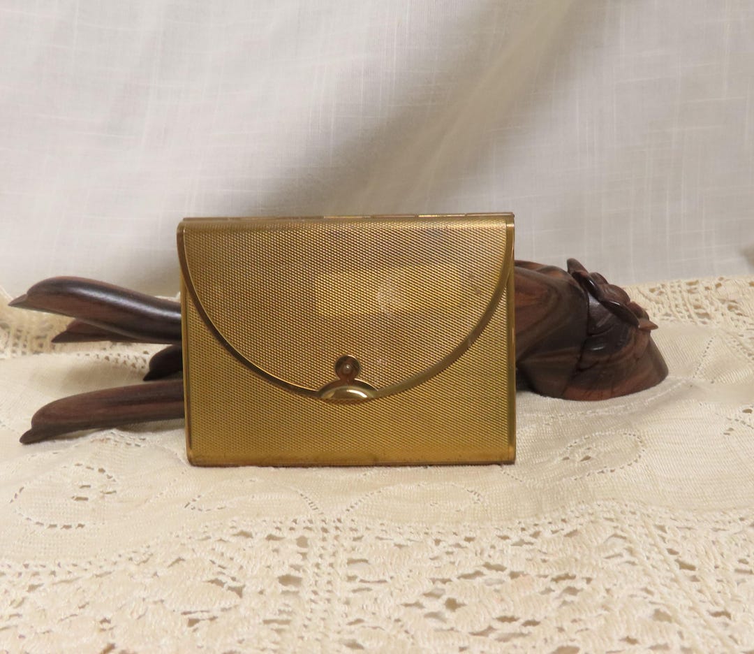 Vintage Coty Brass Compact With Contents Pocket Book Purse Shape - Etsy