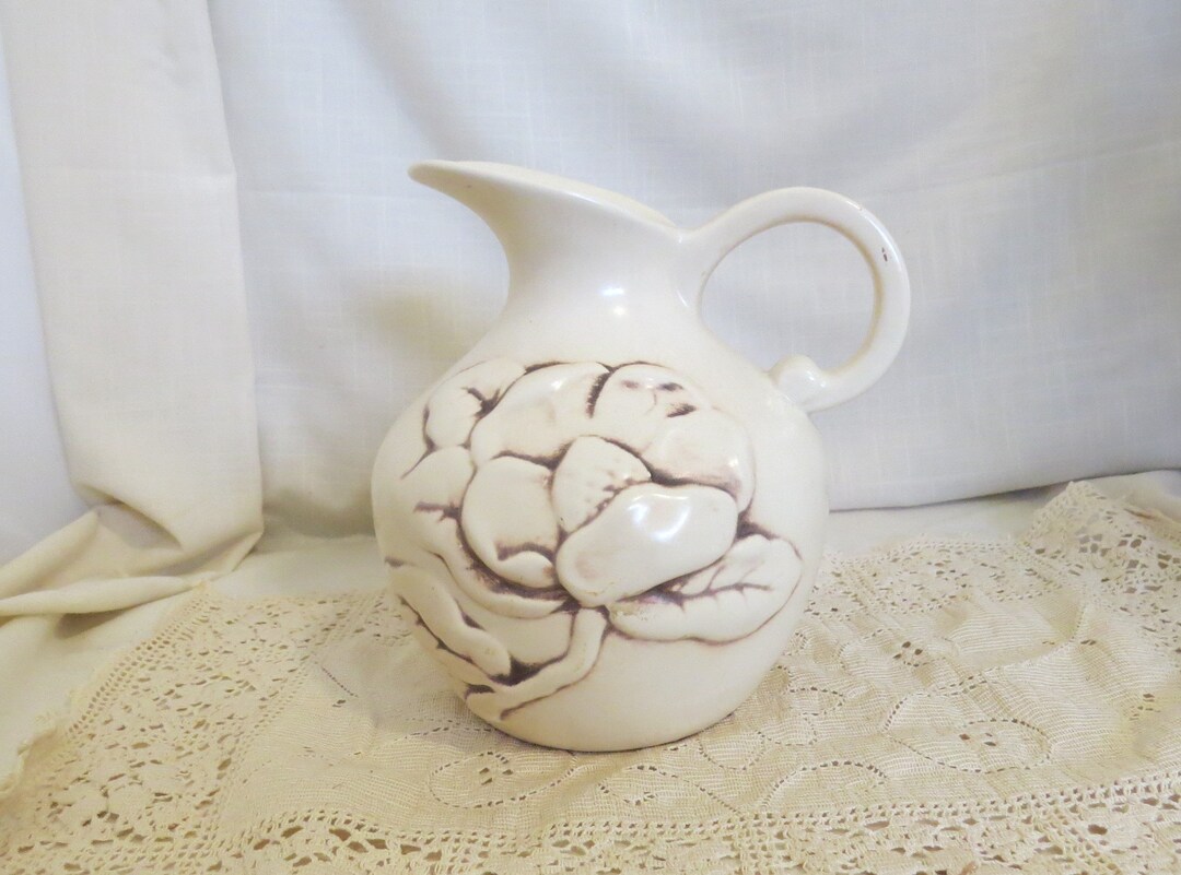 Vintage Red Wing Pitcher Magnolia Flower 1028 - Etsy