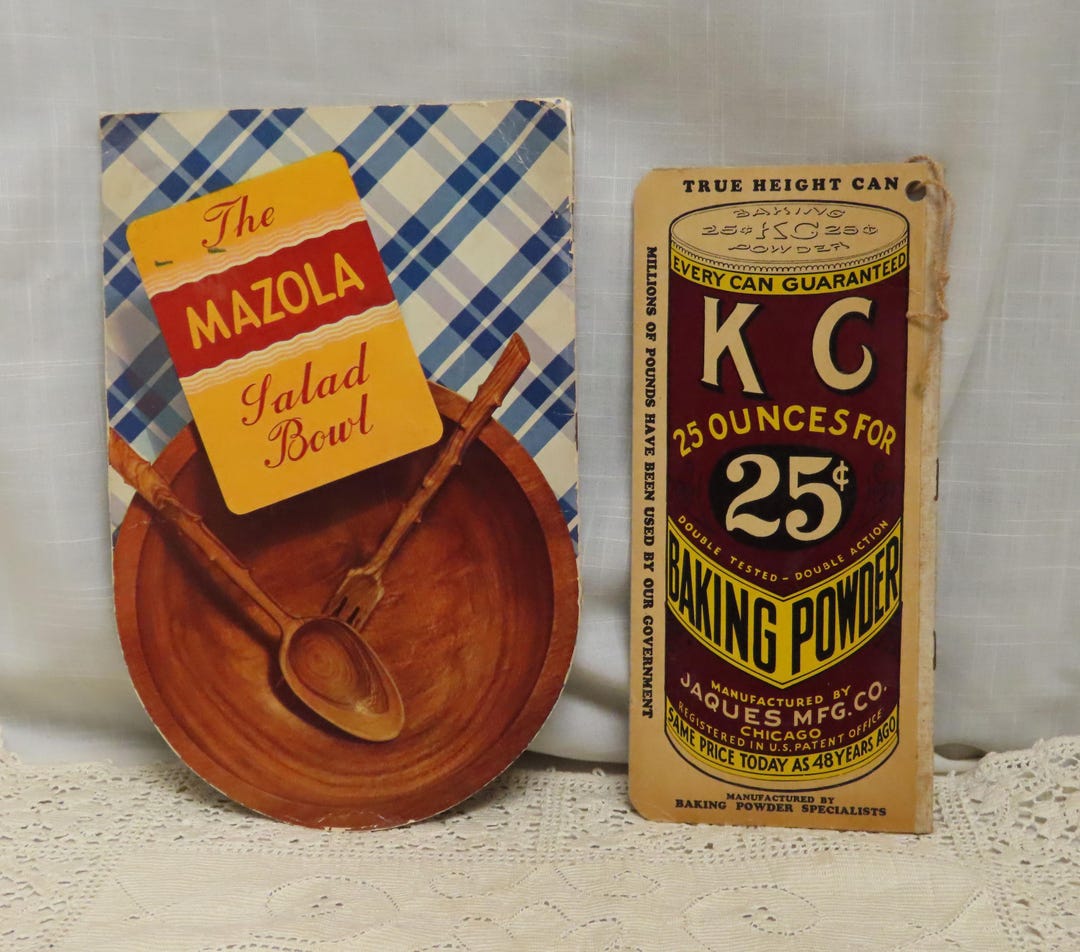Antique KC Baking Powder Notebook Vintage Die Cut Mazola Salad Bowl ...