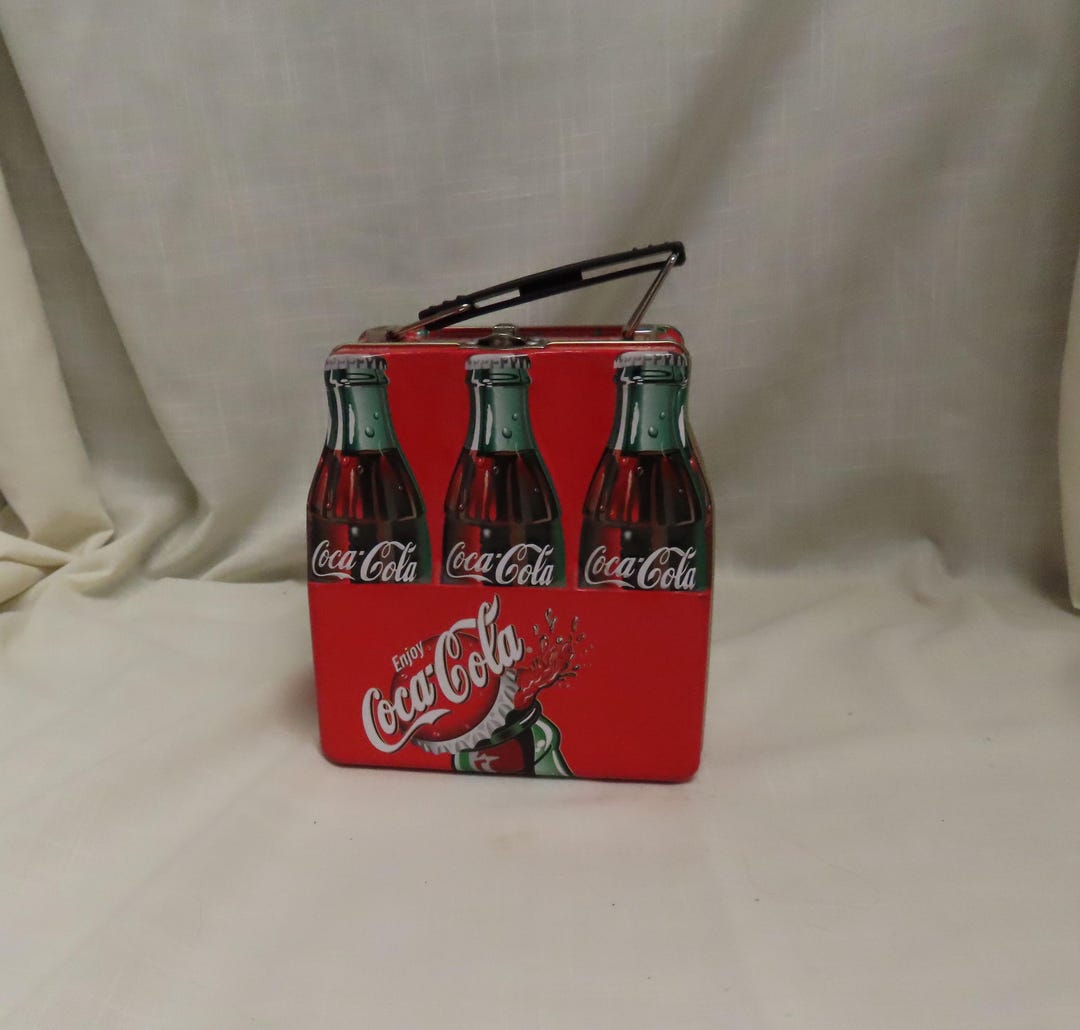 Vintage Coca Cola Lunch Box Embossed Metal Lunch Box Coke Lunch Box ...