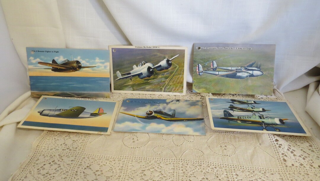 Sale Vintage WWII US Military Planes Postcards Set of 6 US Air Power ...