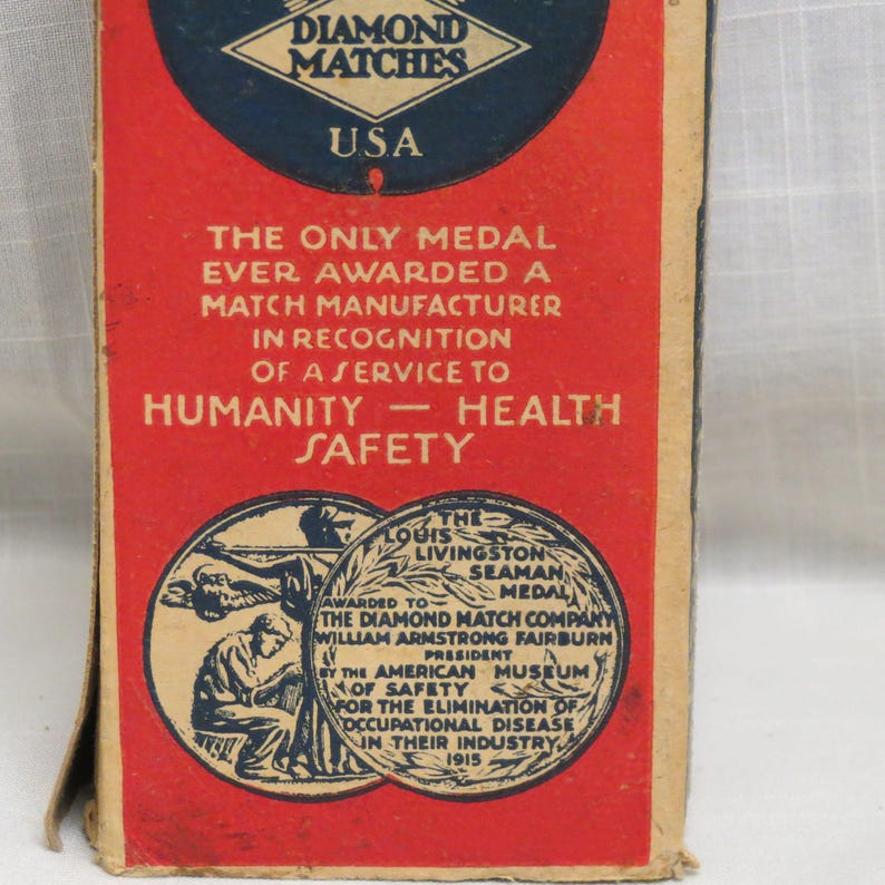 Vintage Crusaders Diamond Matches Box Humanity Health Safety Award Box ...