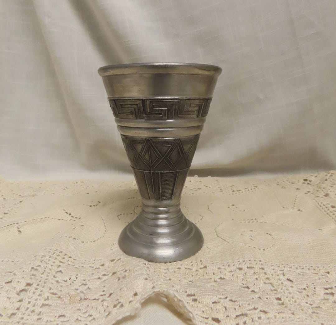 Vintage Pewter Goblet T.B. Pewter Pein Zinn Greek Key Border - Etsy