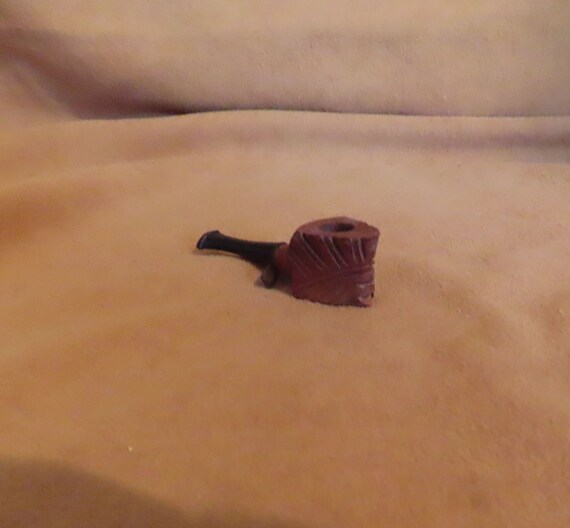 Antique Hand Carved Wood Pipe Watch Fob Native Americ… - Gem