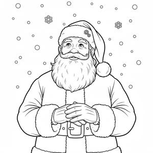 100 Printable Santa Coloring Sheets | Simple Line Art | Digital File - Etsy