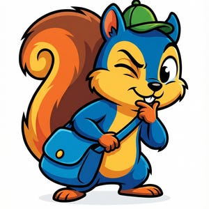 School Squirrel Mascot Character PNG Bundle 5 Designs for Kids Apparel ...