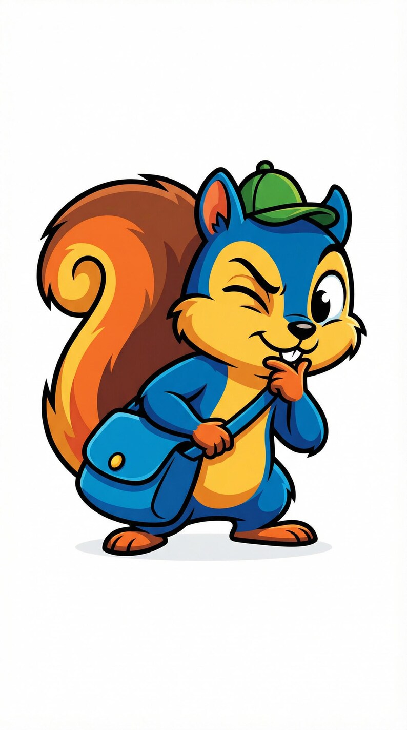School Squirrel Mascot Character PNG Bundle 5 Designs for Kids Apparel ...