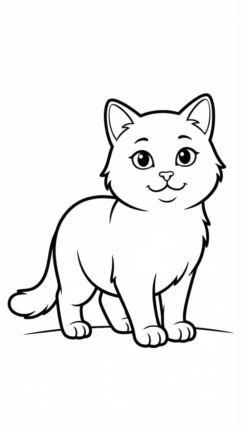 60 Cat Coloring Pages for Kids | Cute Cat Coloring Sheets | Printable ...