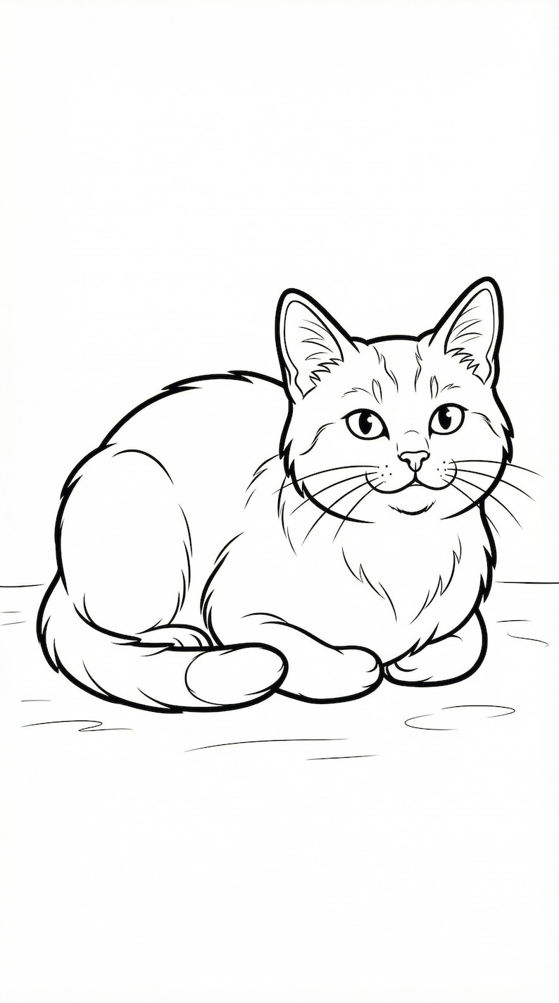 60 Cat Coloring Pages for Kids | Cute Cat Coloring Sheets | Printable ...