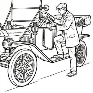 Ford Model T 1908 Coloring Pages - 50 Portrait (9:16) Digital Images ...