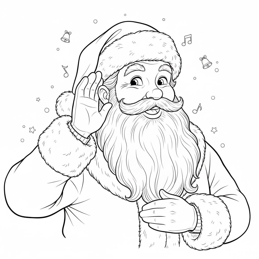 100 Printable Santa Coloring Sheets | Simple Line Art | Digital File - Etsy