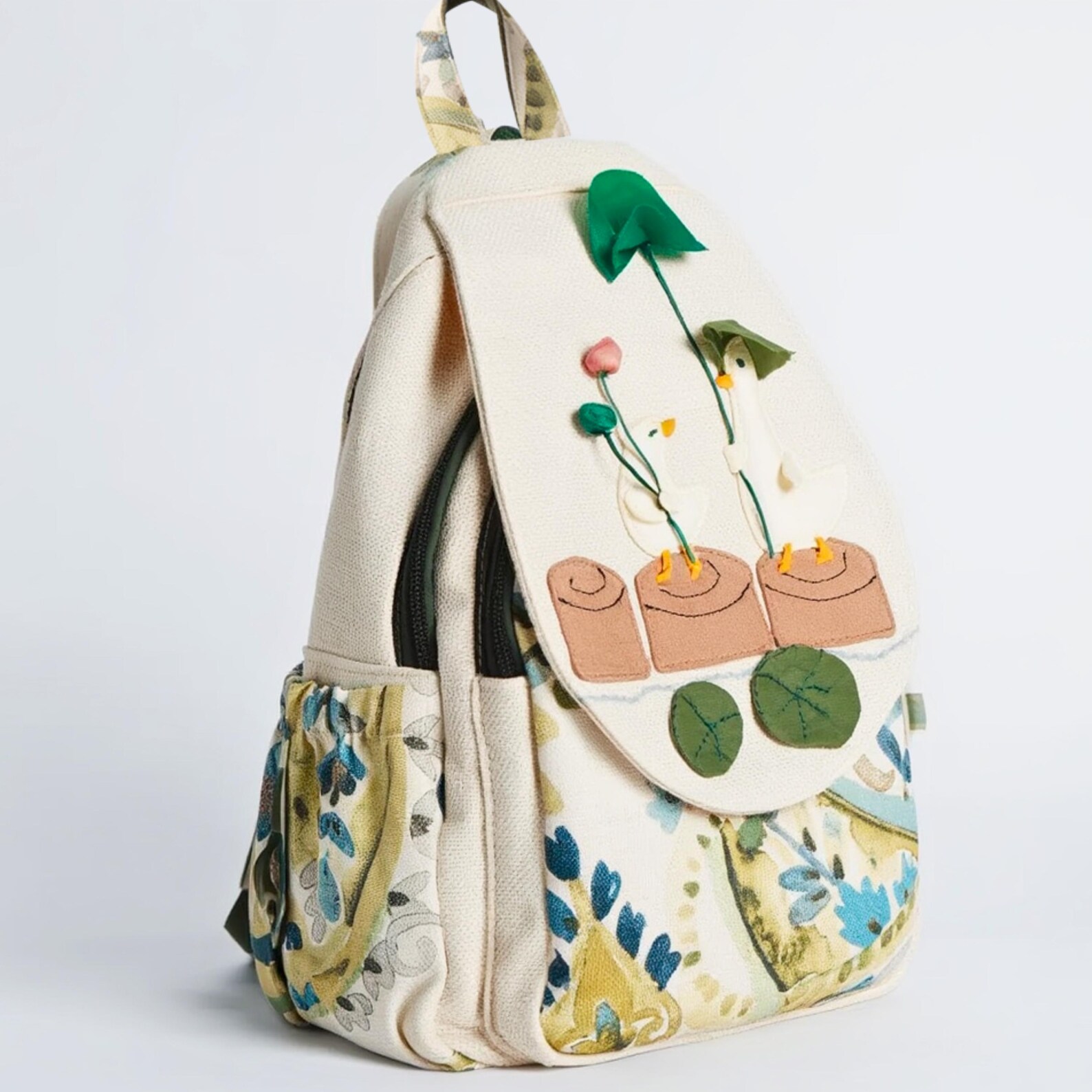 3D Duck Embroidered Backpack • Cottagecore Canvas Bag - Etsy