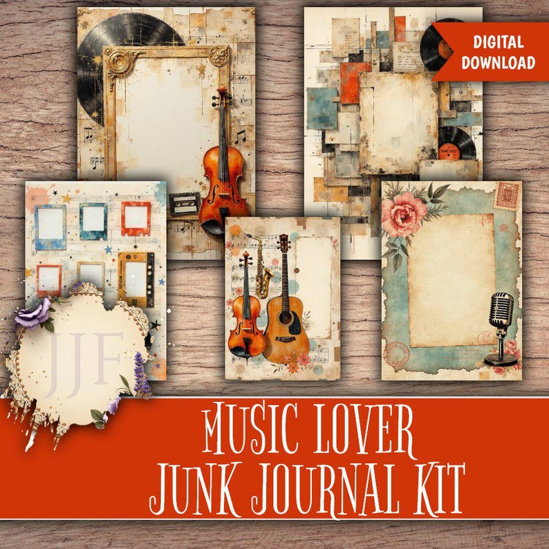 Music Junk Journal Kit Printable, Vintage Music Pages & Ephemera Bundle ...