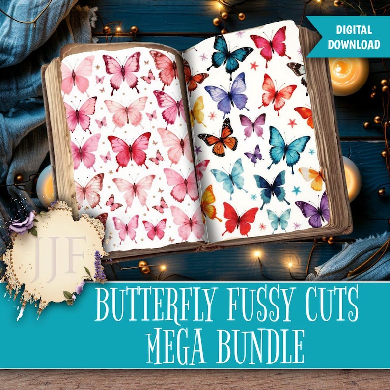 Butterfly Fussy Cuts Mega Bundle Printable | Butterfly Cutout Sheets ...