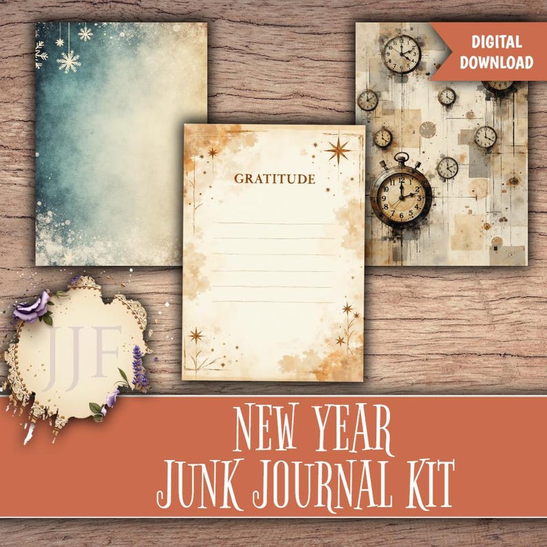 New Year Junk Journal Kit | New Years Journal Printable, New Year ...