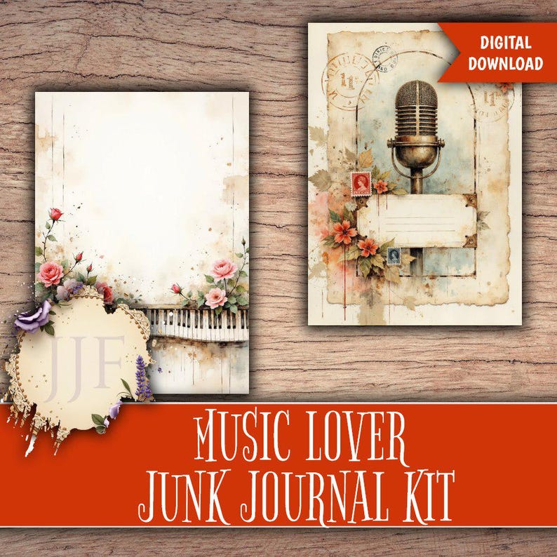 Music Junk Journal Kit Printable, Vintage Music Pages & Ephemera Bundle ...