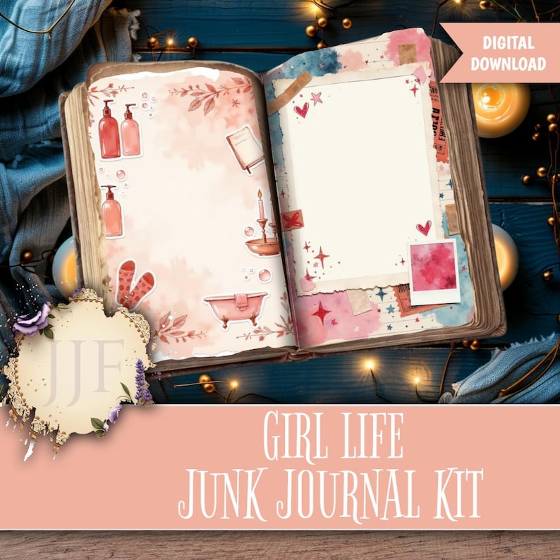 Girl Life Junk Journal Kit | Printable Pages + Ephemera, Teen Diary ...