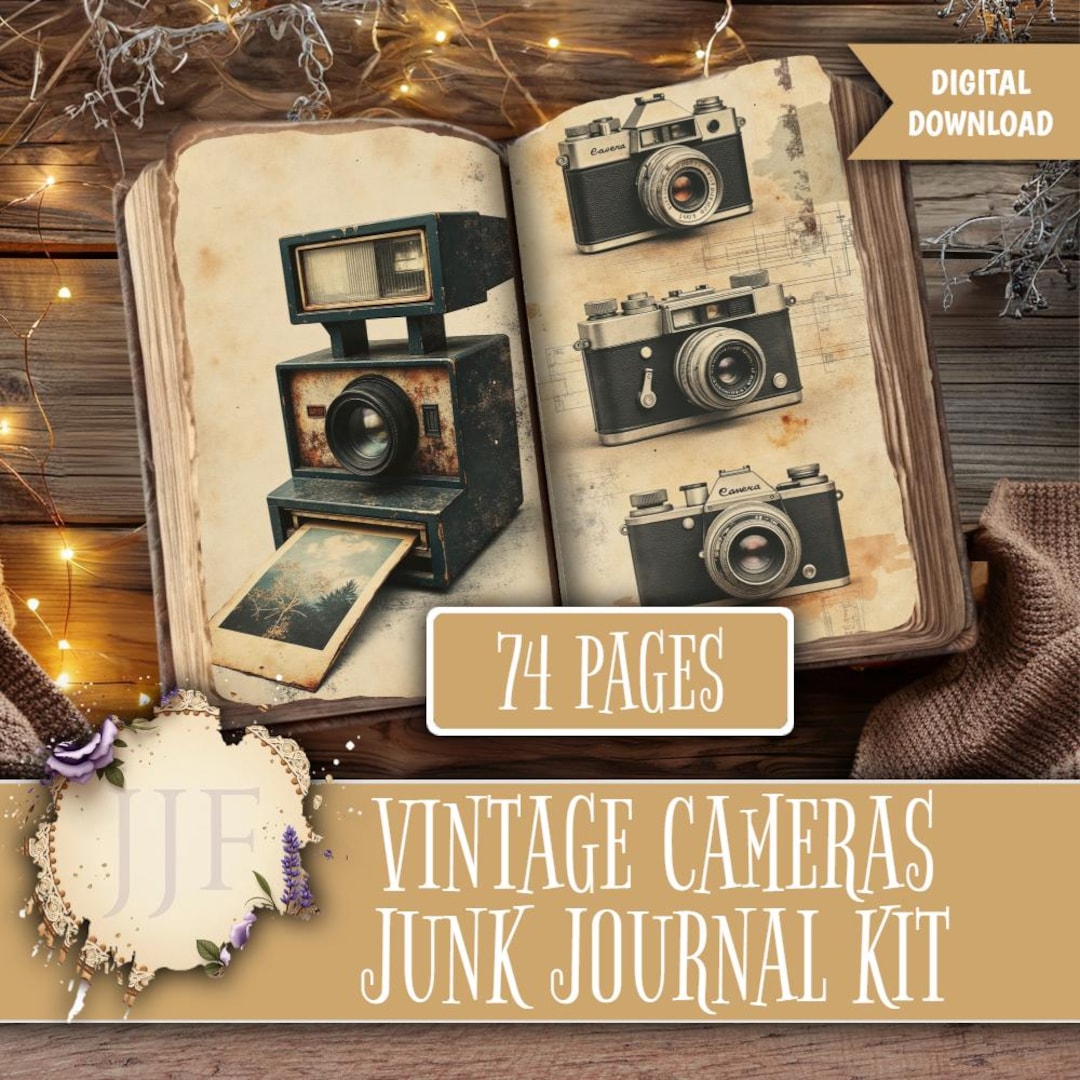 Vintage Camera Junk Journal Kit + Prints | Rustic Photography Printable ...