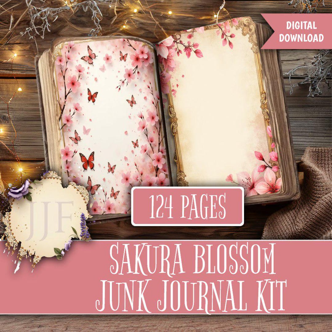Sakura Blossom Junk Journal Kit Printable | Cherry Blossom & Pink ...
