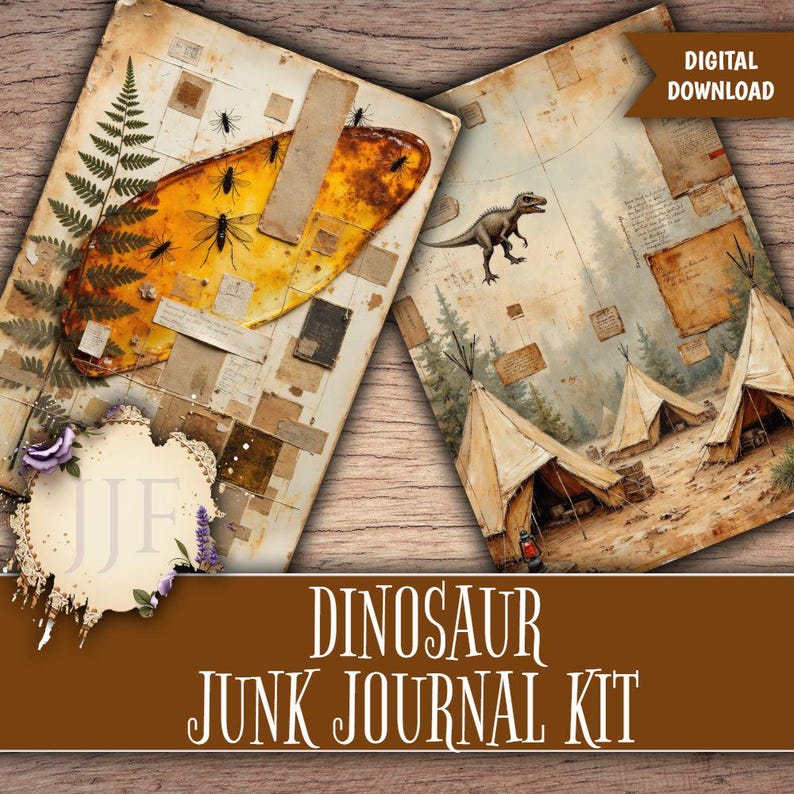 Dinosaur Junk Journal Kit | Prehistoric Printable Pages, Fossil ...