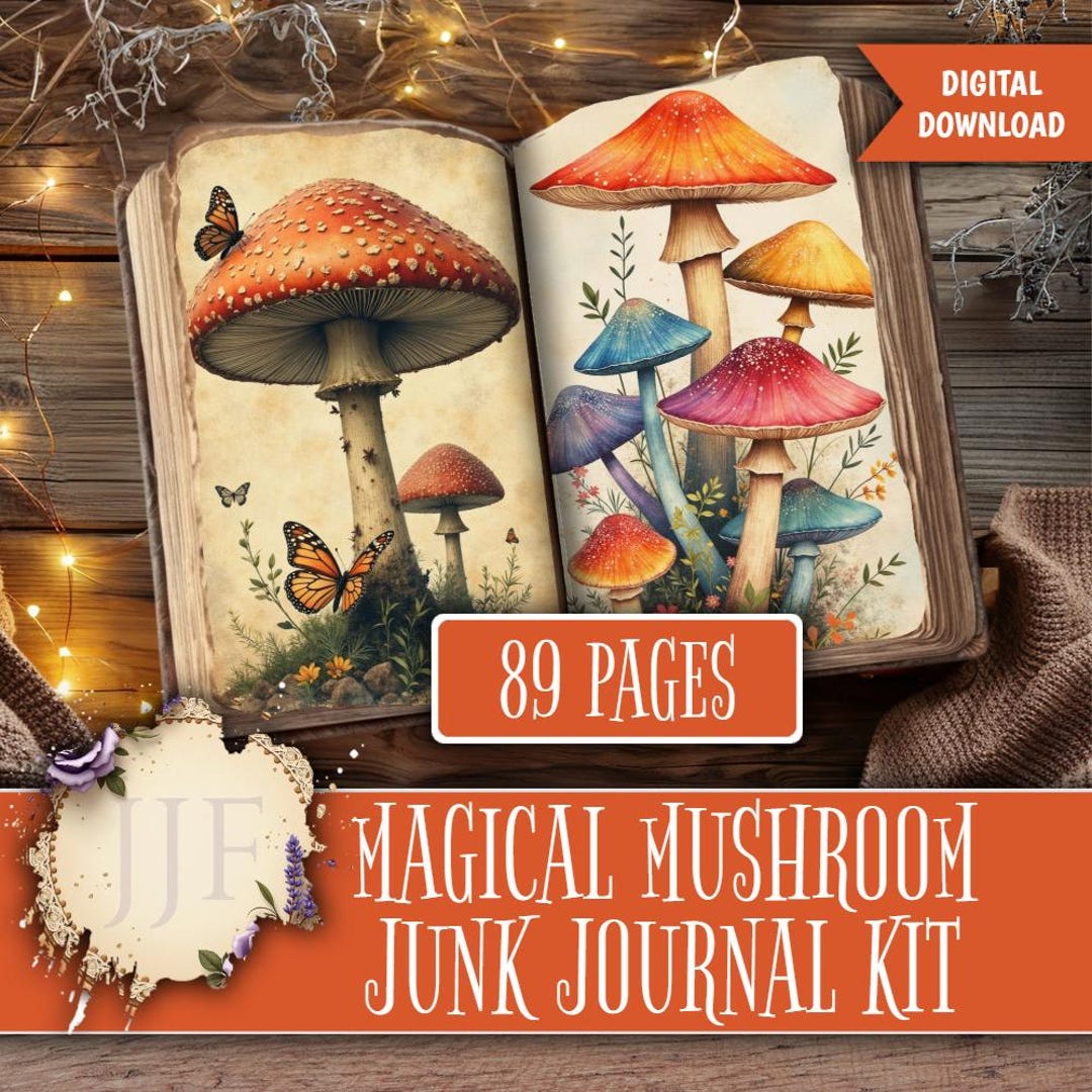 Magical Mushroom Junk Journal Kit | Vintage Rustic Woodland Printable ...