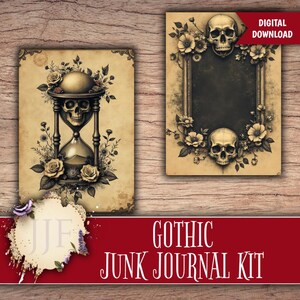 Gothic Junk Journal Kit | Dark Printable Pages + Ephemera | Vintage ...