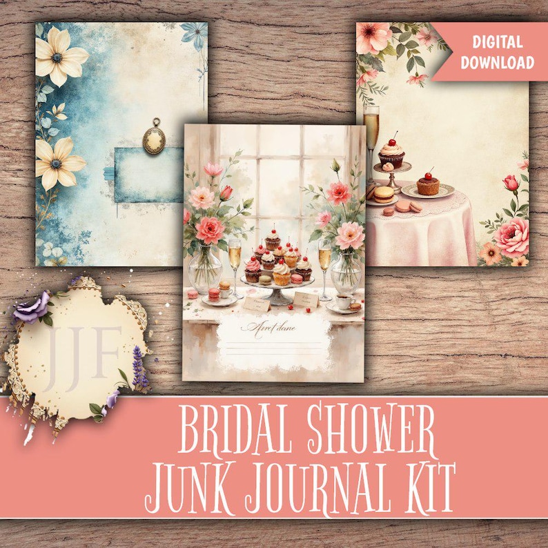 Bridal Shower Junk Journal Kit Printable | Bride to Be Journal Pages ...