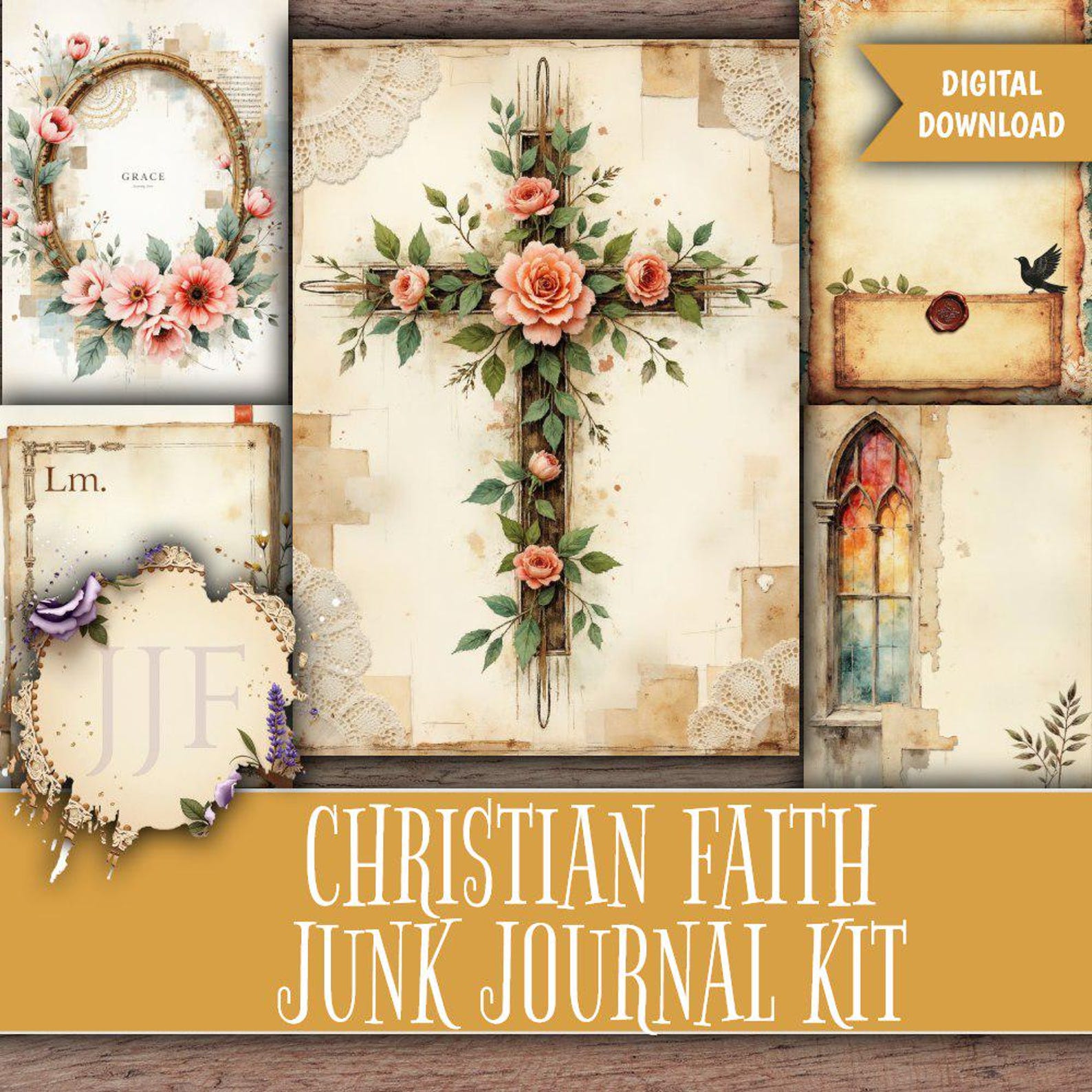 Faith Junk Journal Printable Kit | Christian Faith Prayer Journal Pages ...
