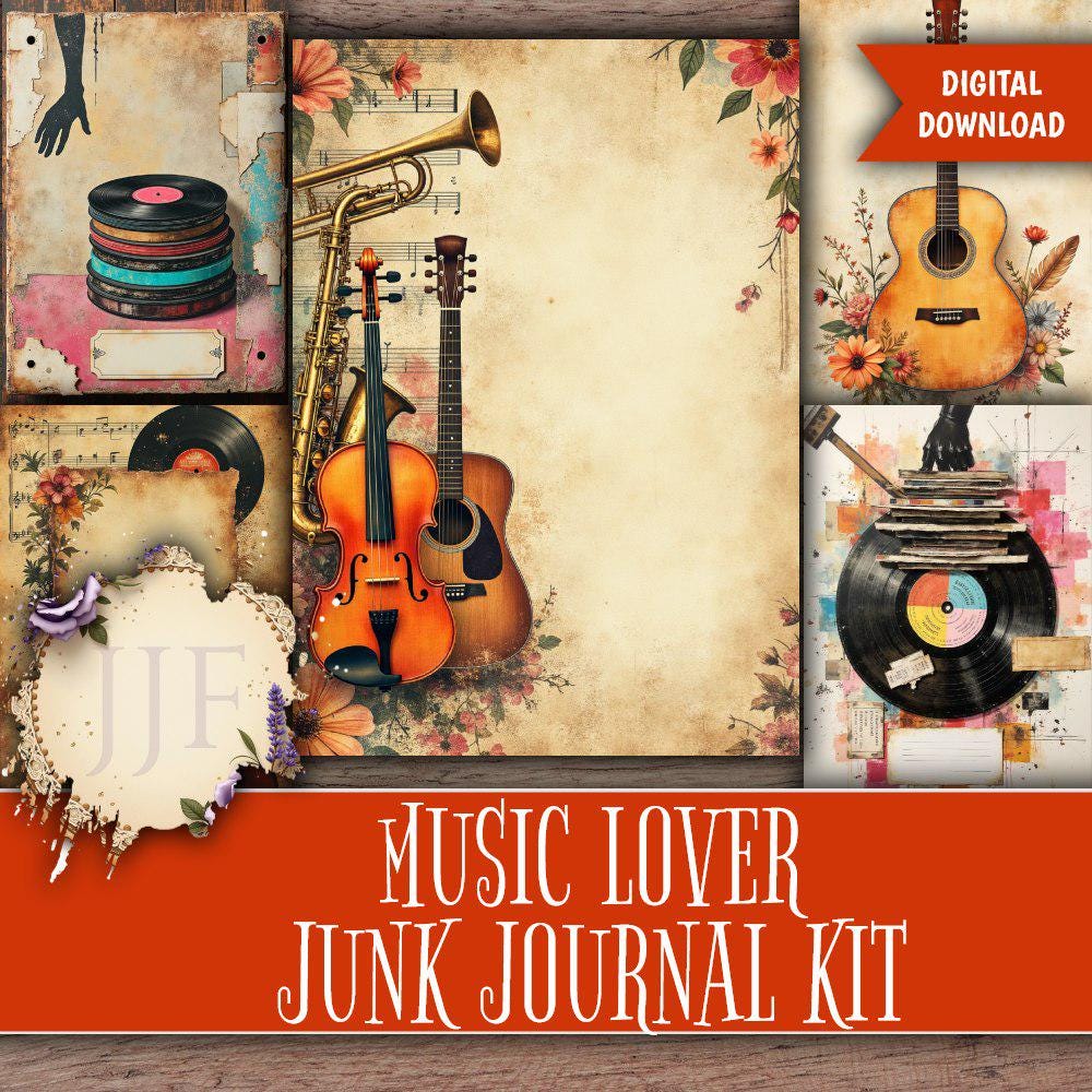Music Junk Journal Kit Printable, Vintage Music Pages & Ephemera Bundle ...