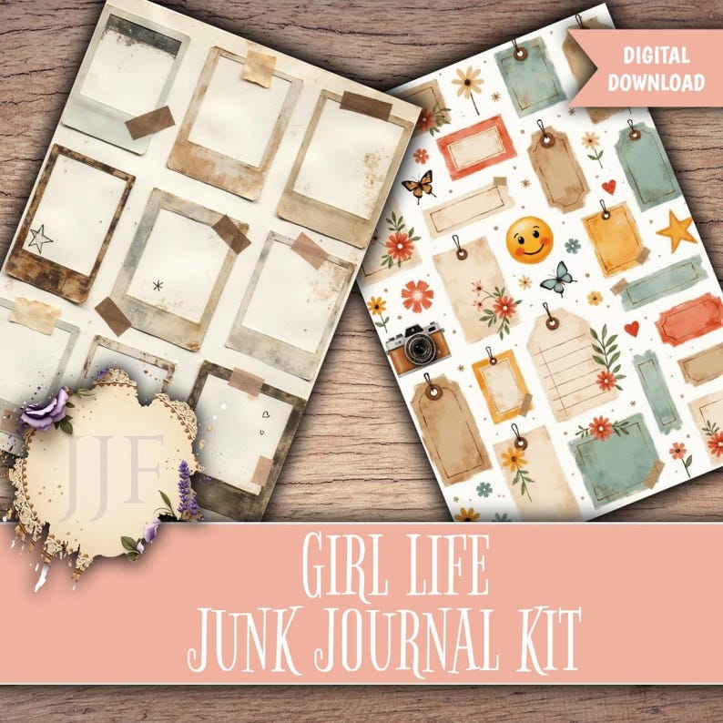 Girl Life Junk Journal Kit | Printable Pages + Ephemera, Teen Diary ...