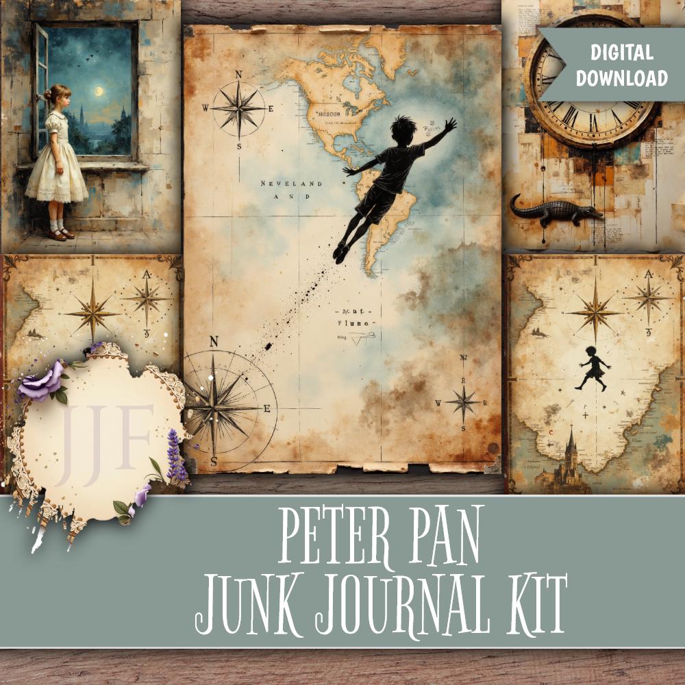 Peter Pan Junk Journal Kit | Neverland Storybook Printable Pages ...