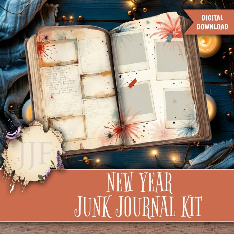 New Year Junk Journal Kit | New Years Journal Printable, New Year ...