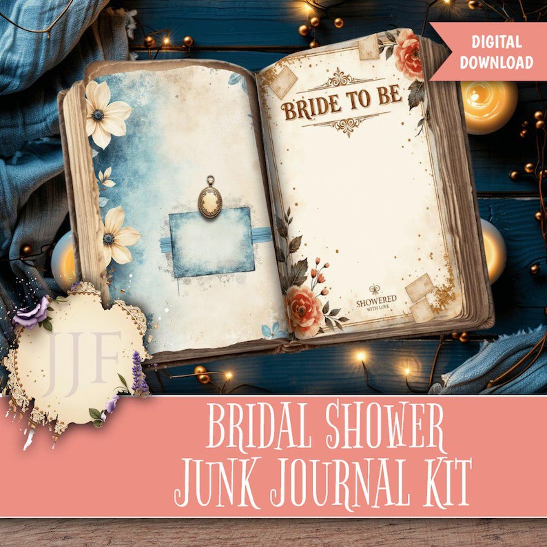 Bridal Shower Junk Journal Kit Printable | Bride to Be Journal Pages ...