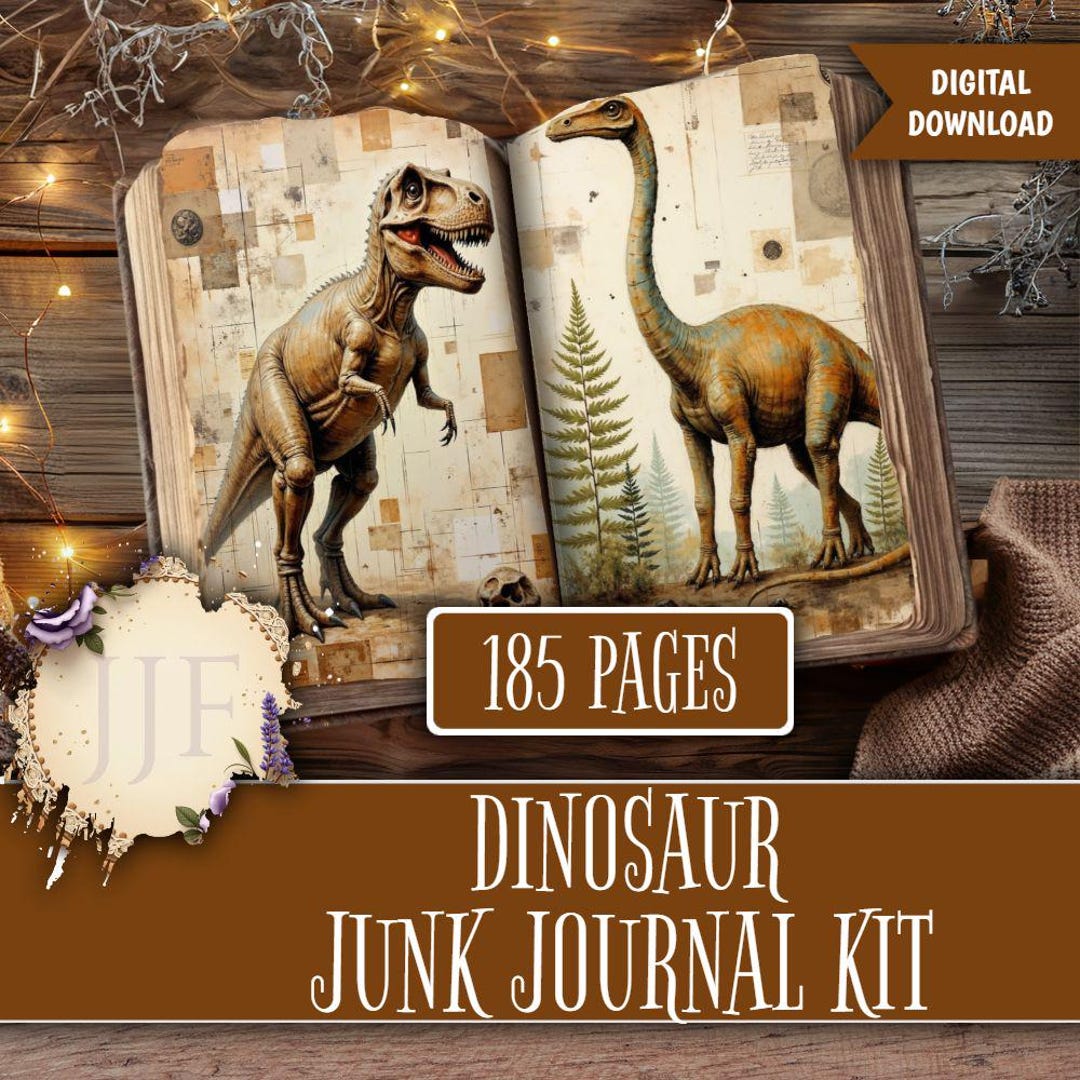 Dinosaur Junk Journal Kit | Prehistoric Printable Pages, Fossil ...