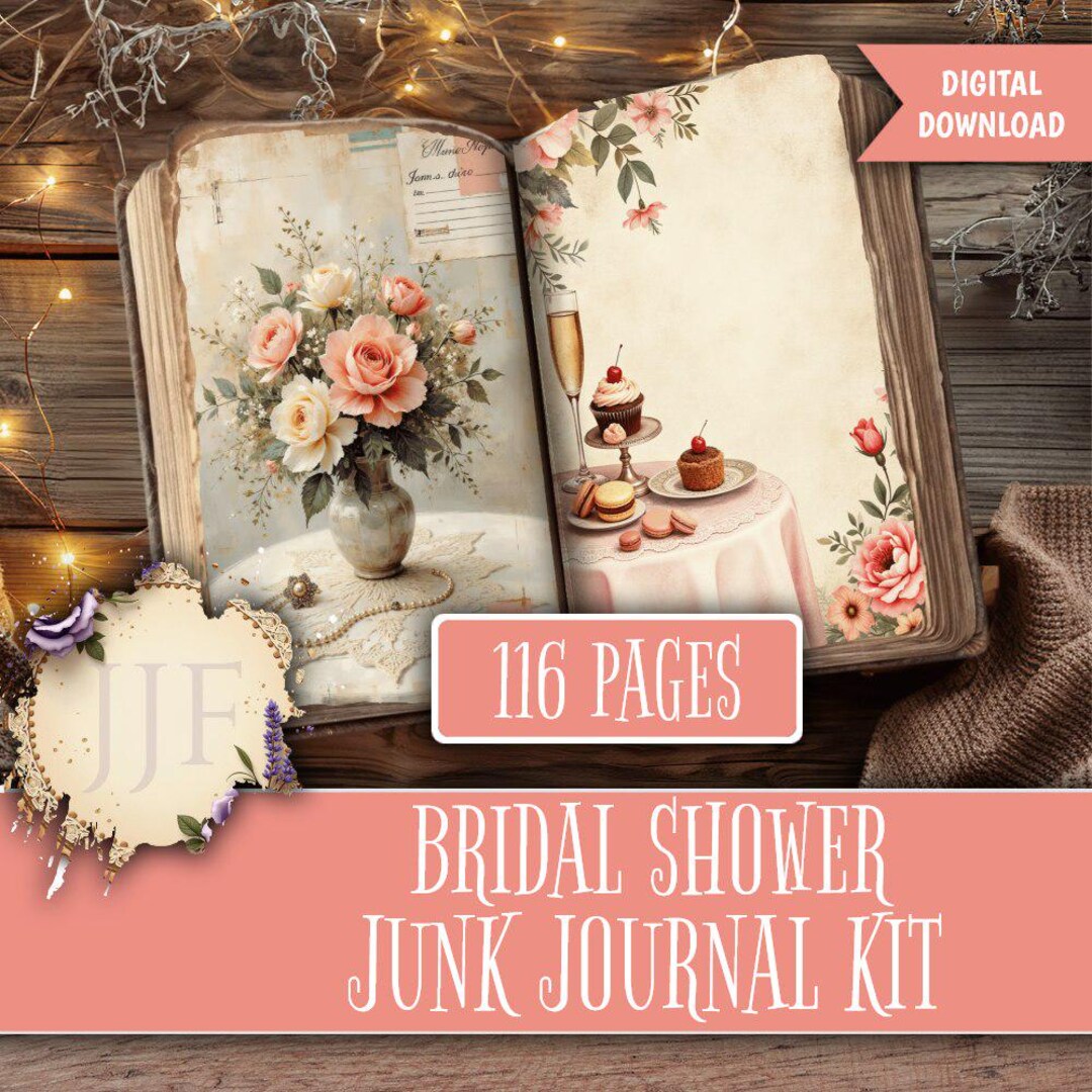Bridal Shower Junk Journal Kit Printable | Bride to Be Journal Pages ...
