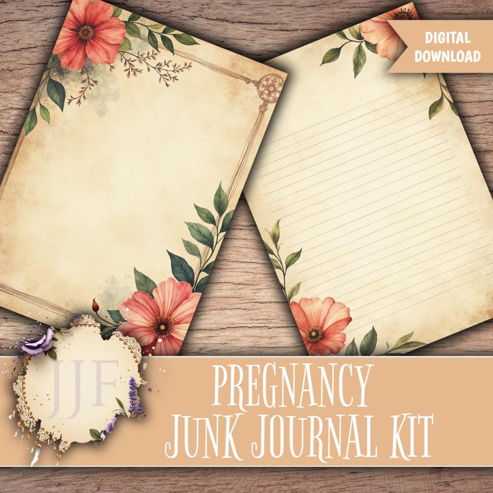 Pregnancy Junk Journal Kit | Printable Pregnancy Journal Pages ...