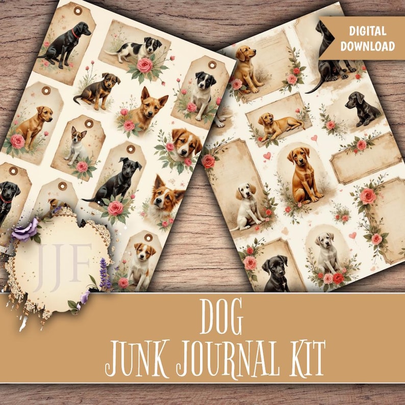 Dog Junk Journal Kit | Dog Junk Journal Digital Kit, Junk Journal Kits ...