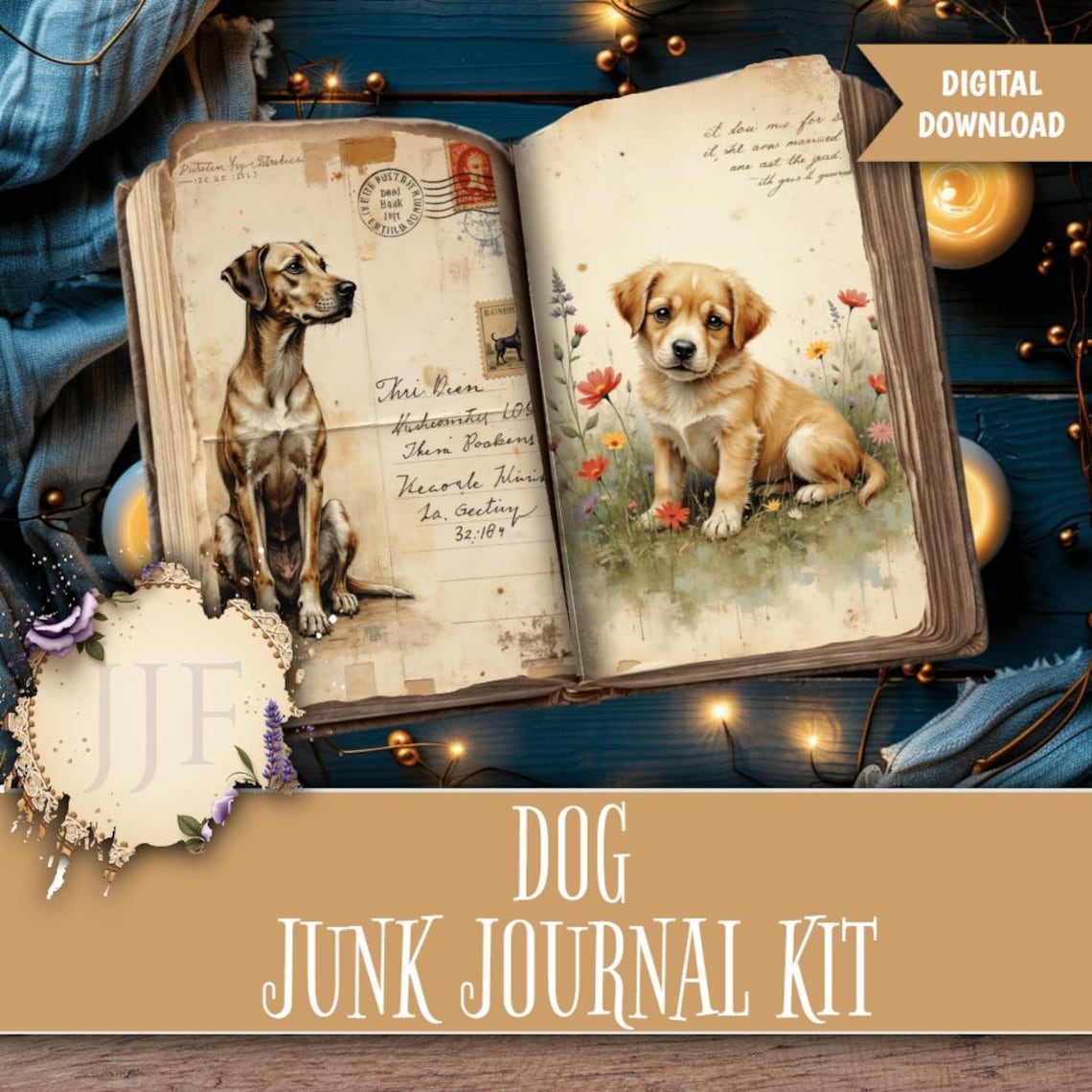 Dog Junk Journal Kit | Dog Junk Journal Digital Kit, Junk Journal Kits ...