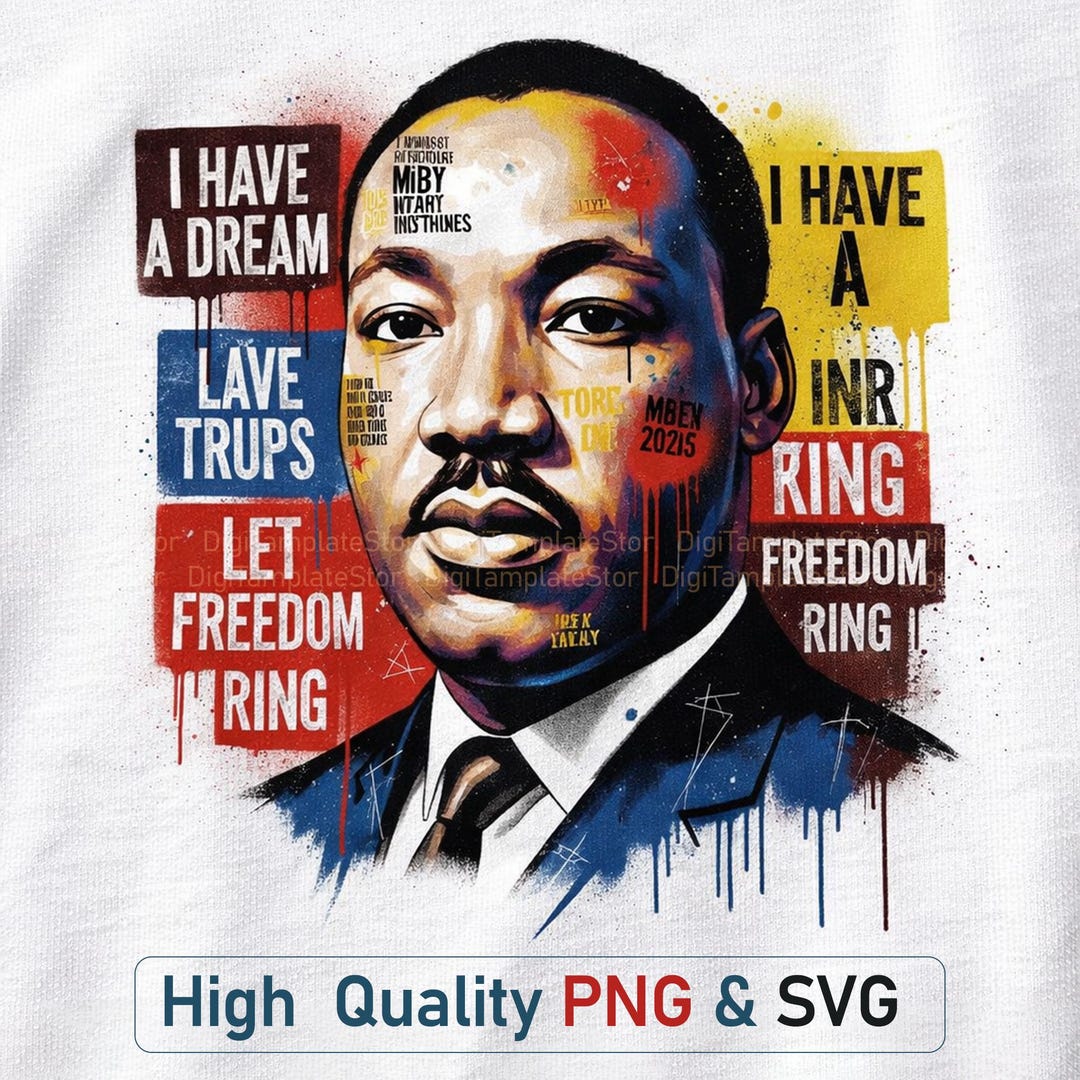 MLK Martin Luther King PNG, Black History Month Sublimation Design, I ...