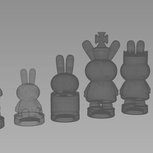 Miffy Chess Digital Model 3D STL - Etsy