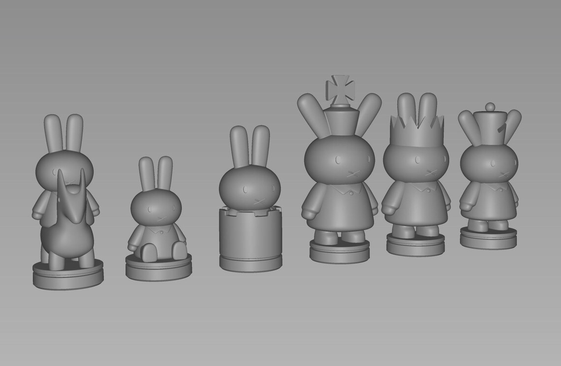 Miffy Chess Digital Model 3D STL - Etsy