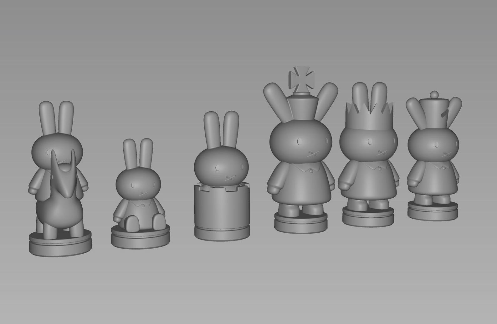 Miffy Chess Digital Model 3D STL - Etsy