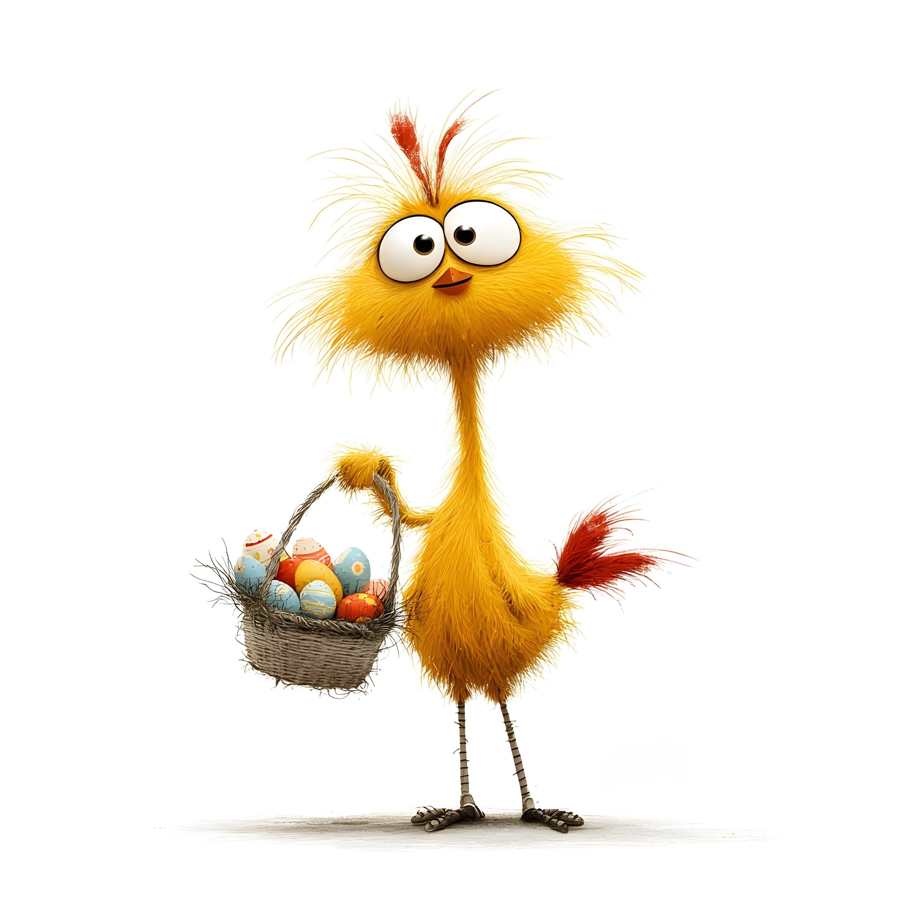 23 JPG Quirky Easter Chick Clipart Bundle, Fantasy Whimsical Chicken - Etsy
