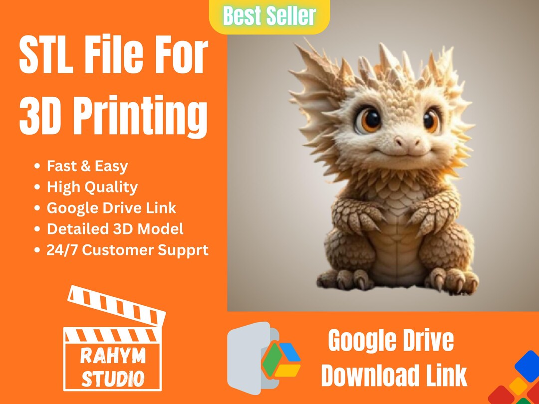 Sandy Hatchling Dragon 3D Model STL - Spiky Desert Drake Miniature ...
