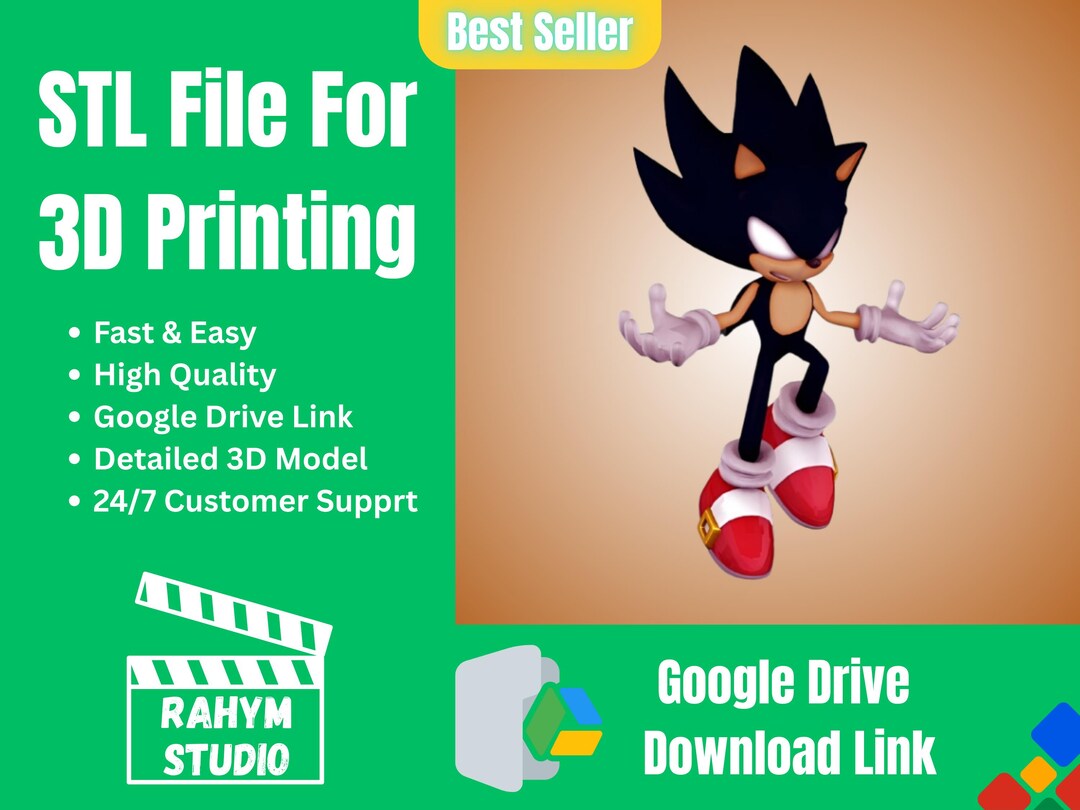 Dark Speedster 3D Model STL - Shadow Hedgehog Miniature - Cosmic Anti ...