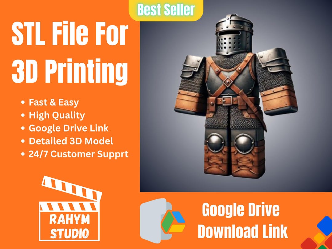 Heavy Iron Knight 3D Model STL - Blocky Armored Paladin Miniature ...