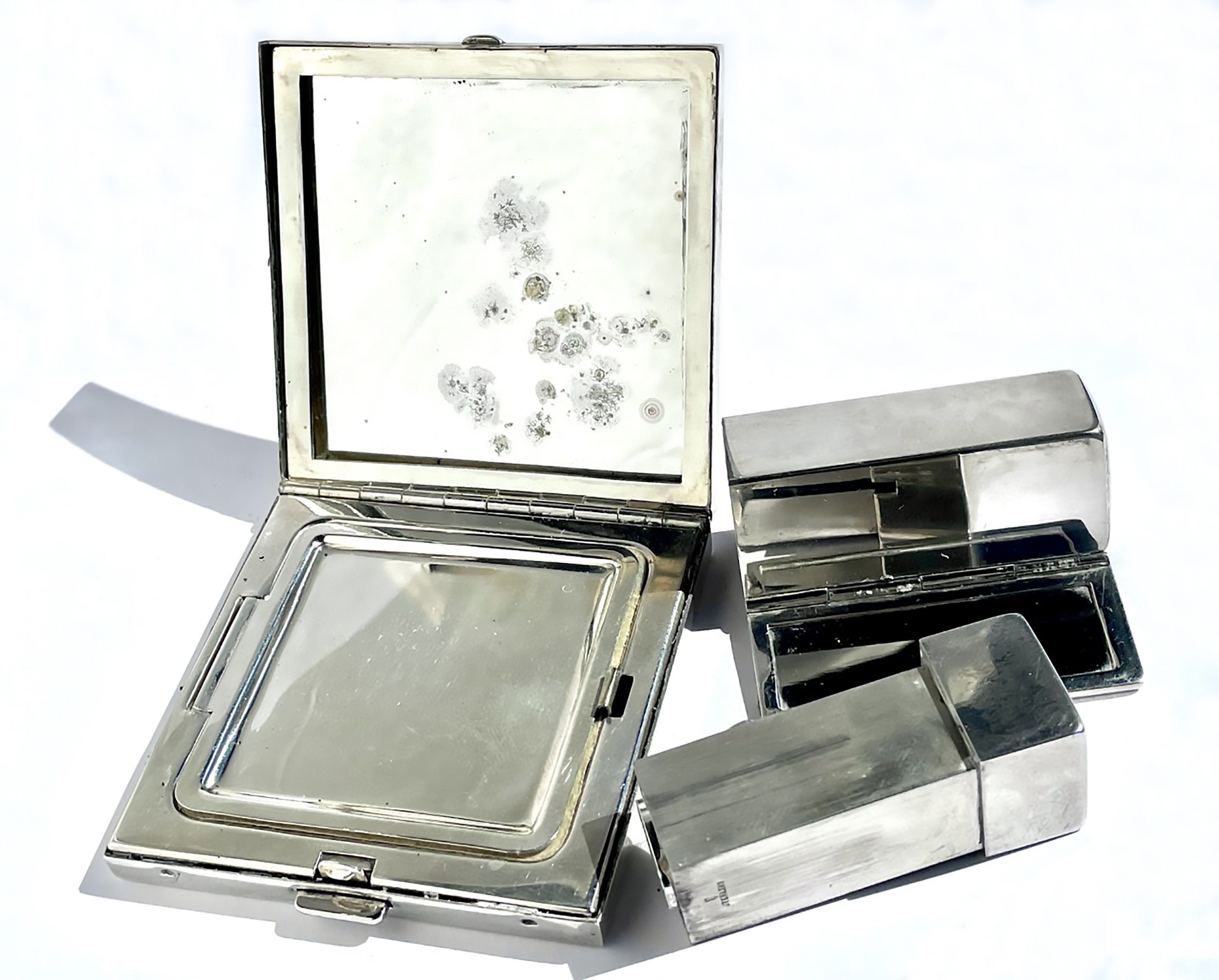 Sterling Silver Compact and Lipstick Case,vintage Art Deco Sterling ...